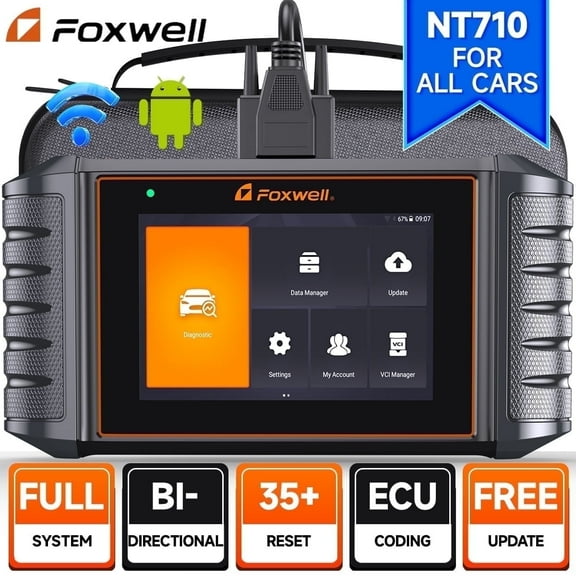 Foxwell NT510 Elite OBD2 Scanner: Auto Full Scan, Vehicle Reset, Bi ...