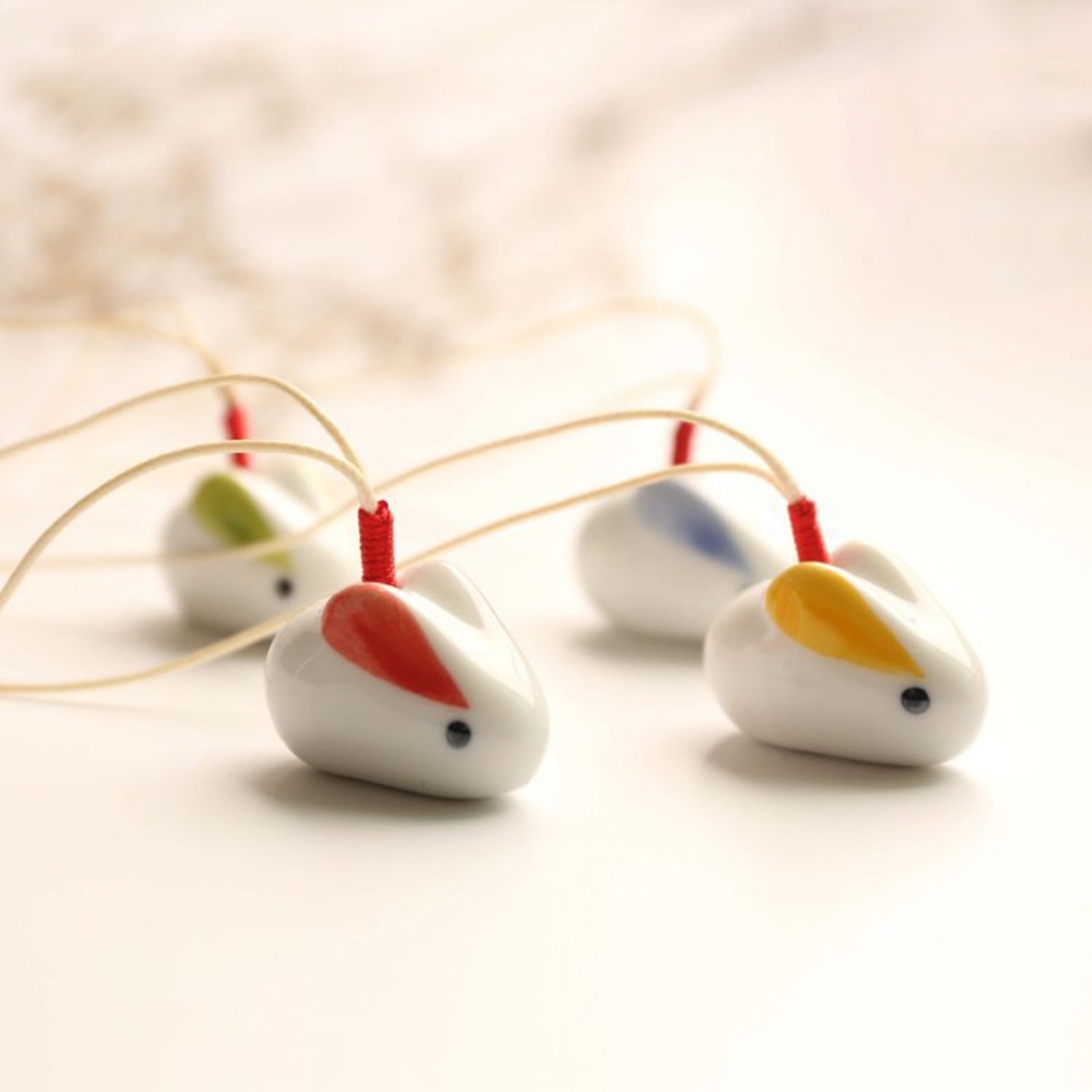 Hesroicy Ceramic Rabbit Ornament Hand-painted Crafts Bag Decoration ...