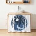 Blue Wolf Cabinet Curtains 28"W x 35"L, Christmas Tree Forest Scissors ...