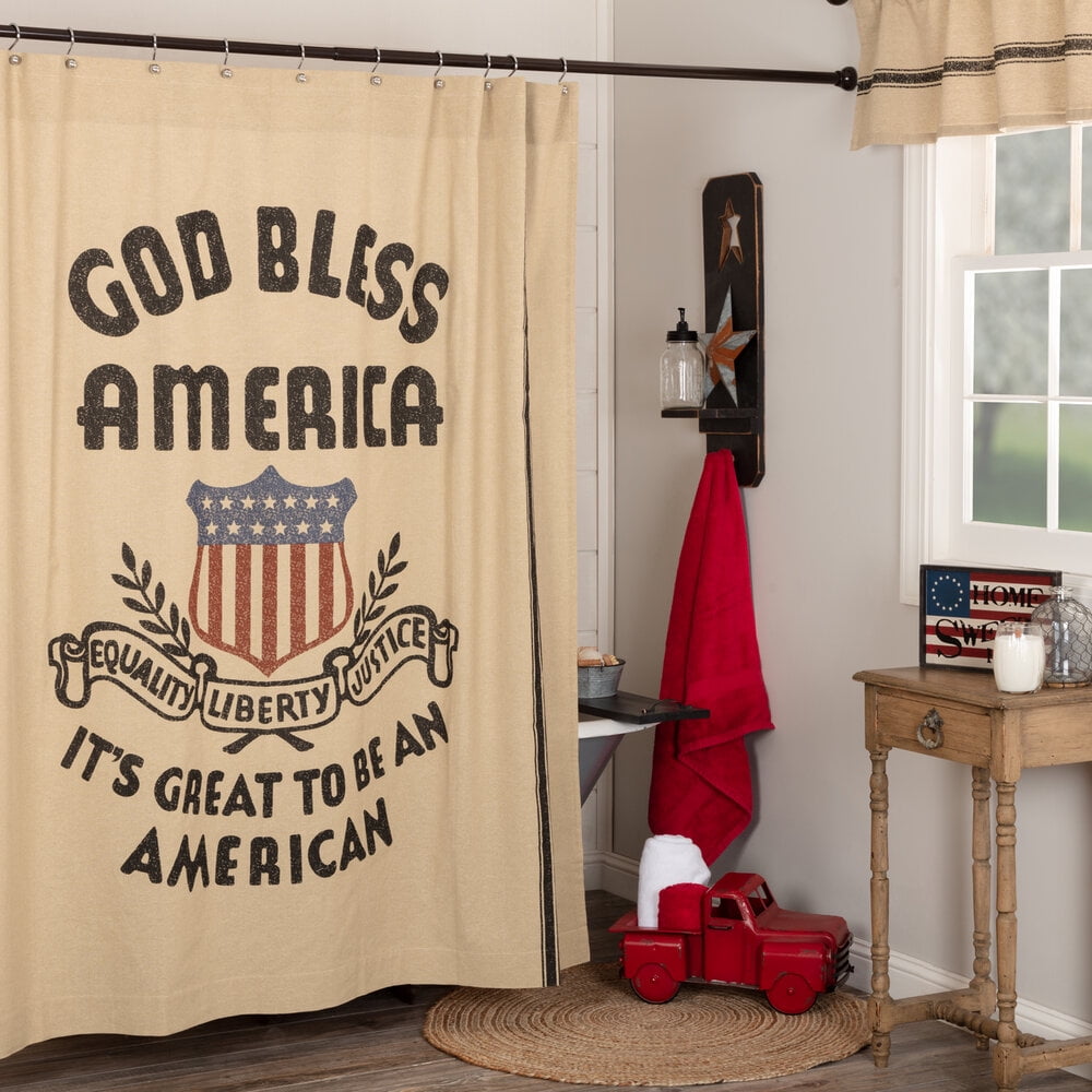 God Bless America Patriotic Country Americana Shower Curtain 72x72 ...