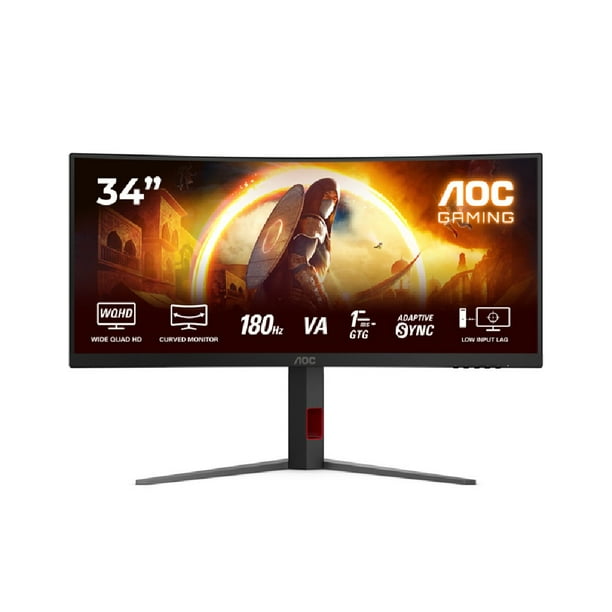 Monitor Gamer Curvo AOC CU34G4 LED 34", Ultra Wide Quad HD, 180Hz, HDMI ...