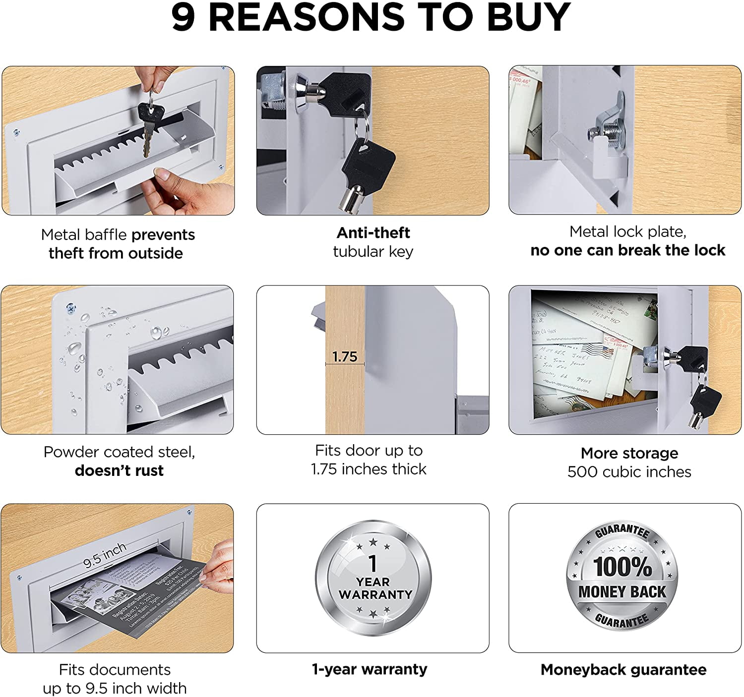 Winbold | Through The Door Locking Key Drop Box Automotive Door Mail ...