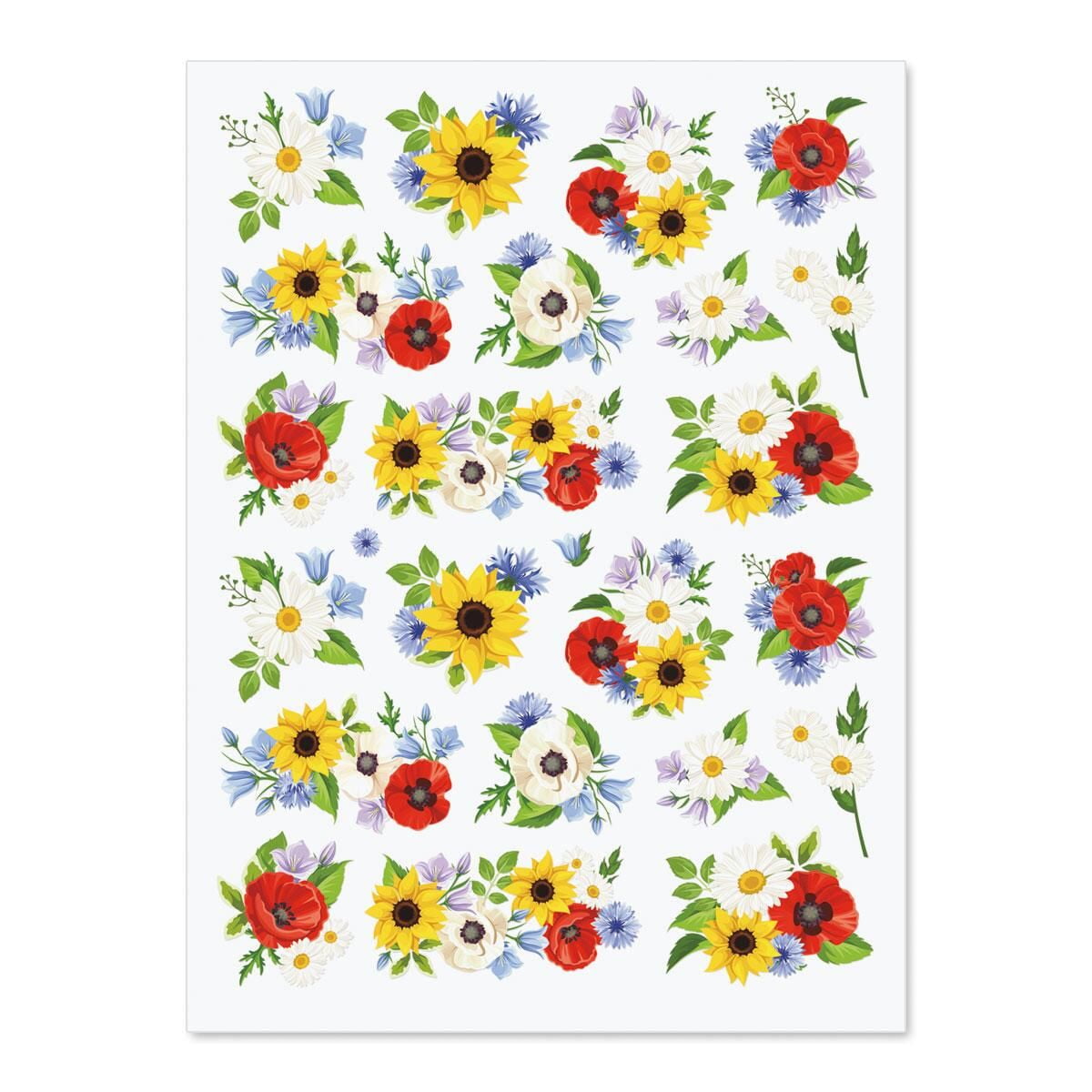 CURRENT Poppies, Sunflowers & Daisies Sticker Set - 44 Stickers, 2 ...