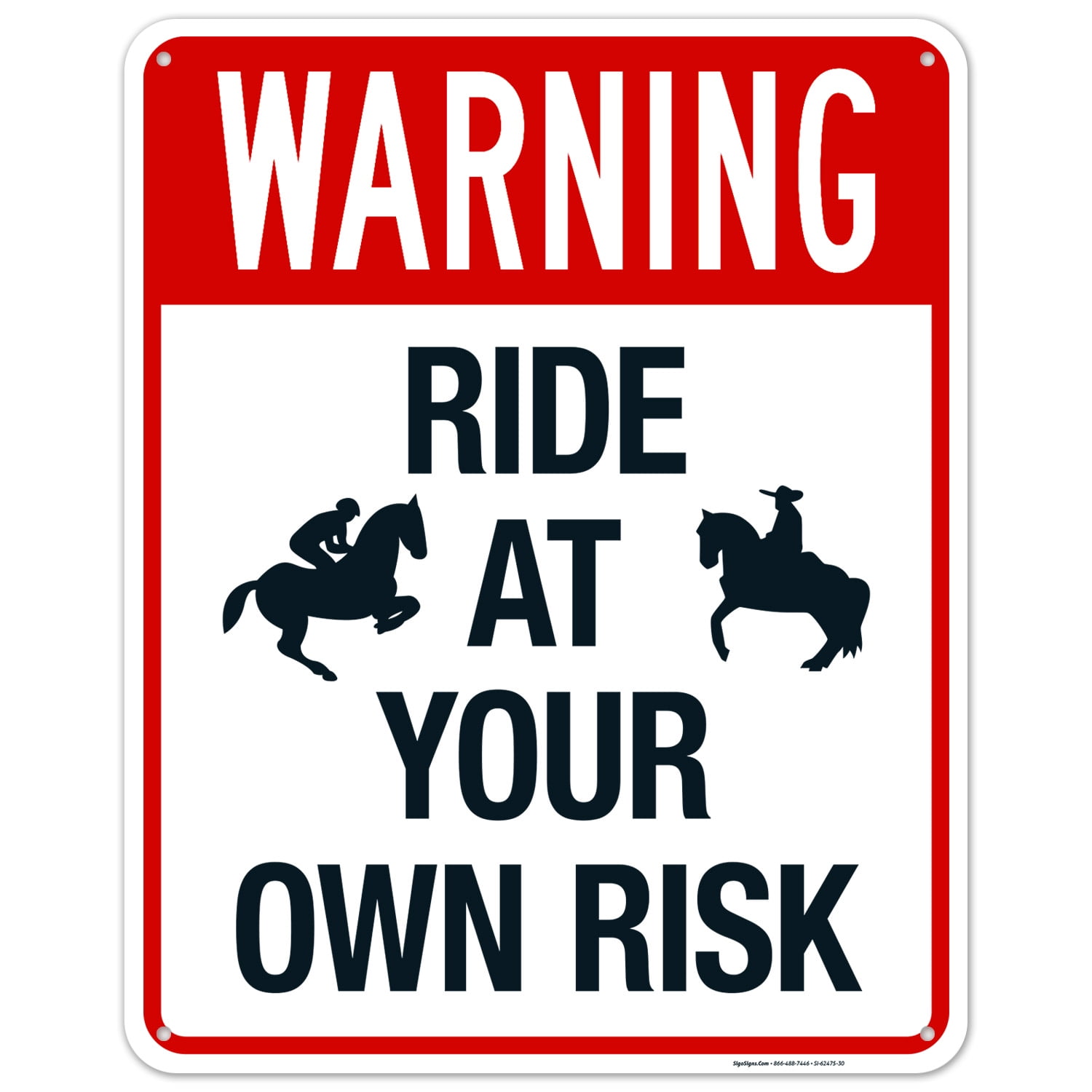 Warning Ride At Your Own Risk Sign, - Walmart.com