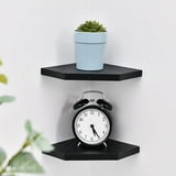 WELLAND 7-Inch Floating Corner Shelves, Set of 2, Black - Walmart.com