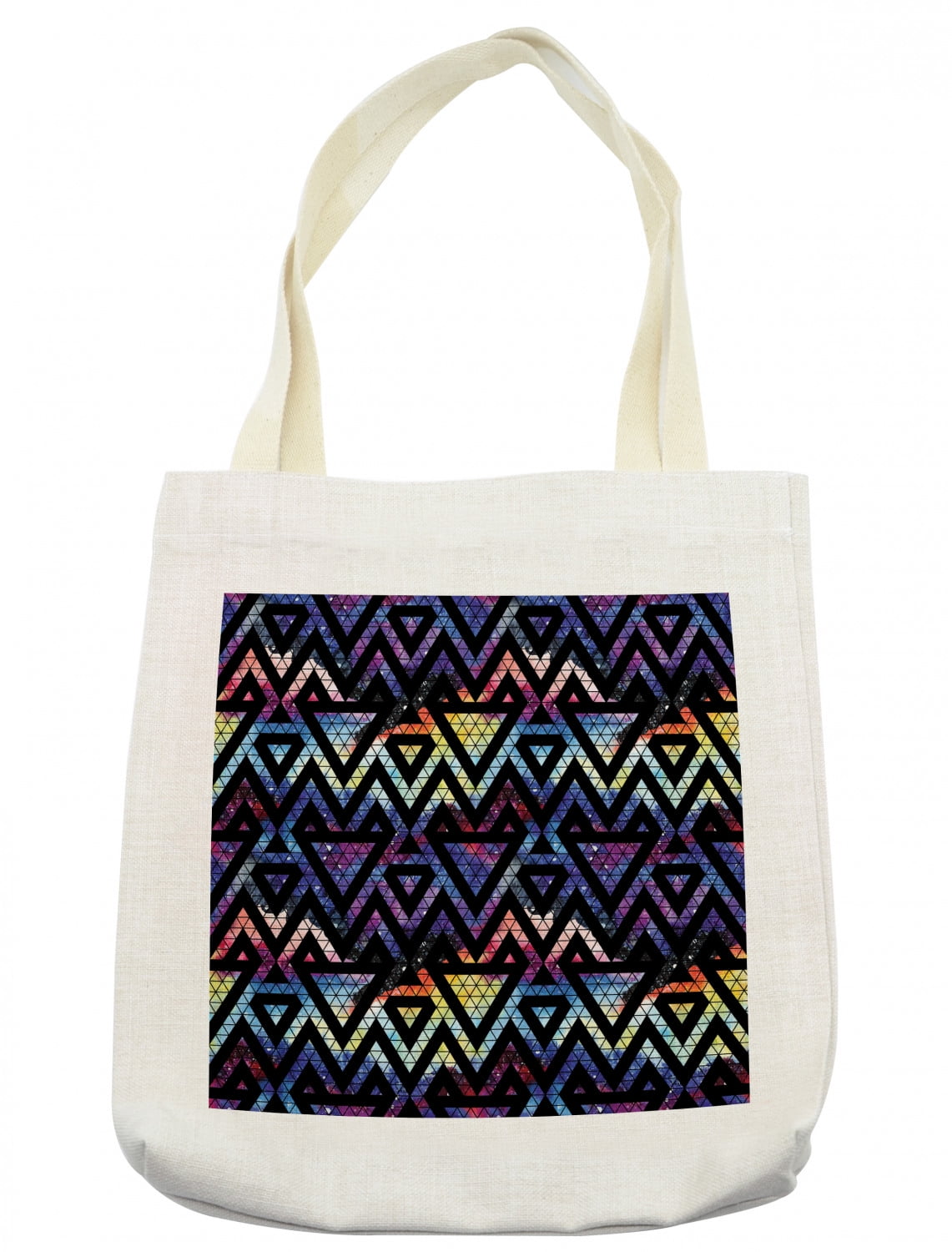 Geometric Tote Bag, Galaxy Themed Background with Geometrical Shapes ...