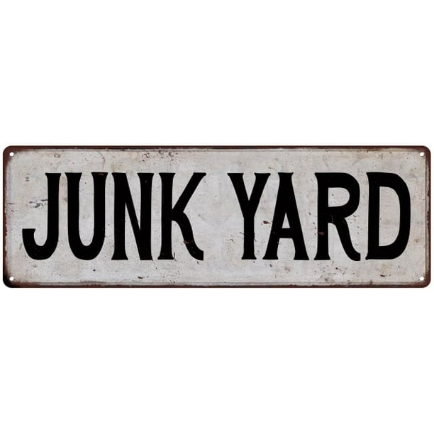 JUNK YARD Vintage Look Rustic Metal 8x24 Sign City State 108240041208 ...