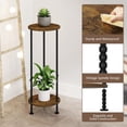23" Tall 2 Tier Metal Plant Stand, Spindle Pole Corner Holder Indoor ...