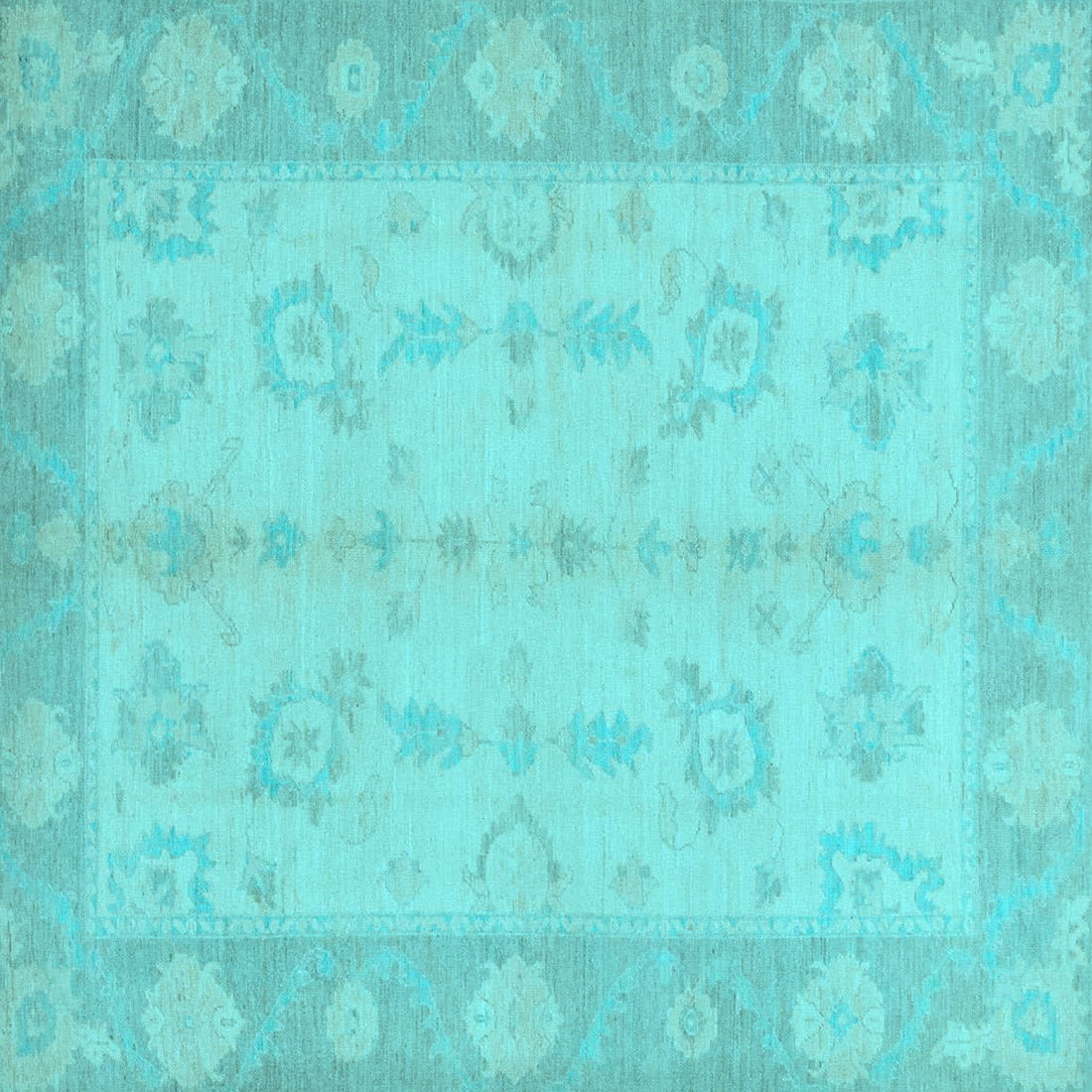 Ahgly Company Indoor Square Oriental Light Blue Modern Area Rugs, 5 ...
