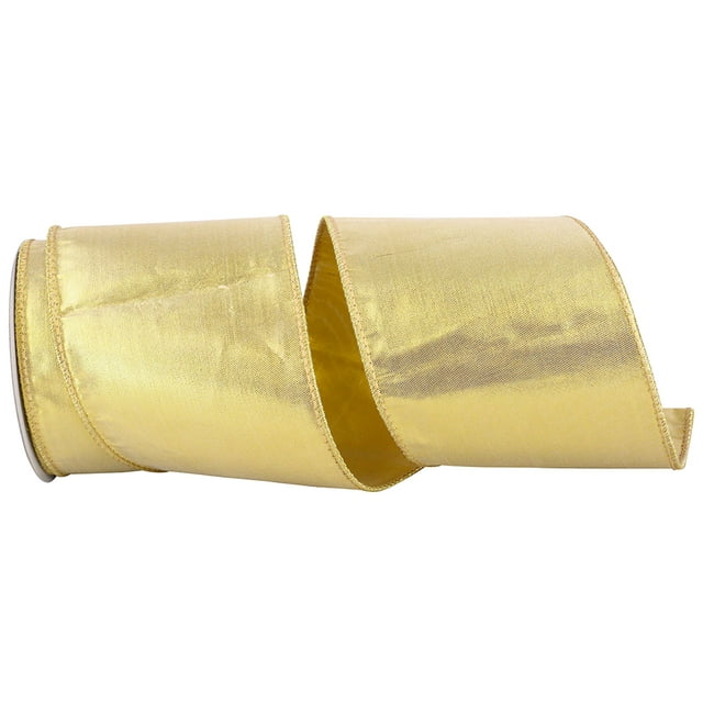 Reliant Ribbon - 92642W-035-10F, Lame Luxury Wired Edge Ribbon, Gold, 4 ...