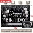Black Silver Luxury Happy Birthday Backdrop, Adult Party Decoration ...