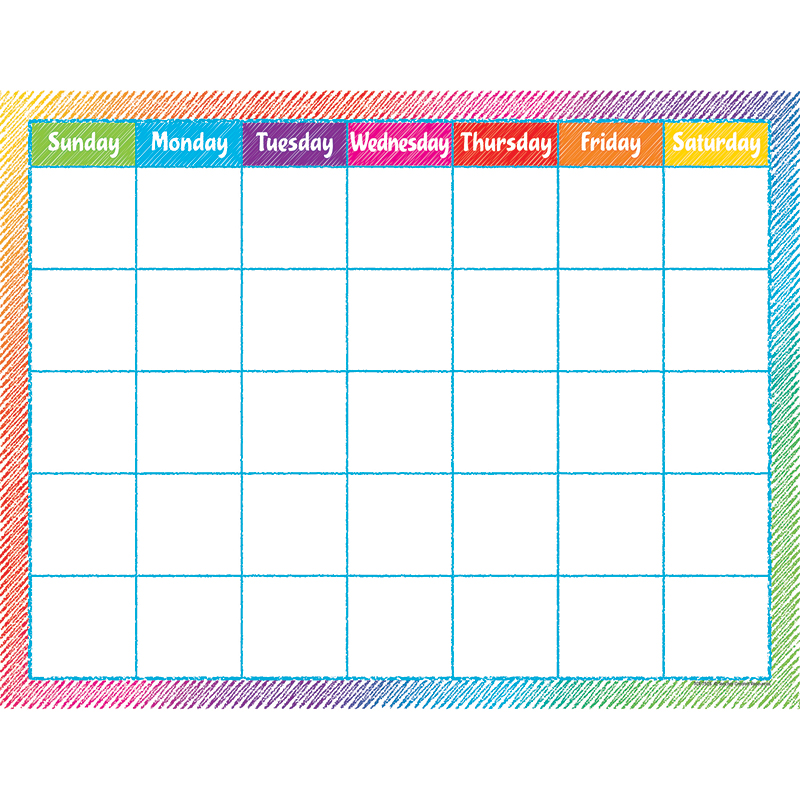 Colorful Scribble Calendar Chart | Bundle of 2 Each - Walmart.com
