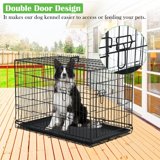 NiamVelo 36'' Metal Dog Crate, Foldable Kennel with Tray & Handle, for ...