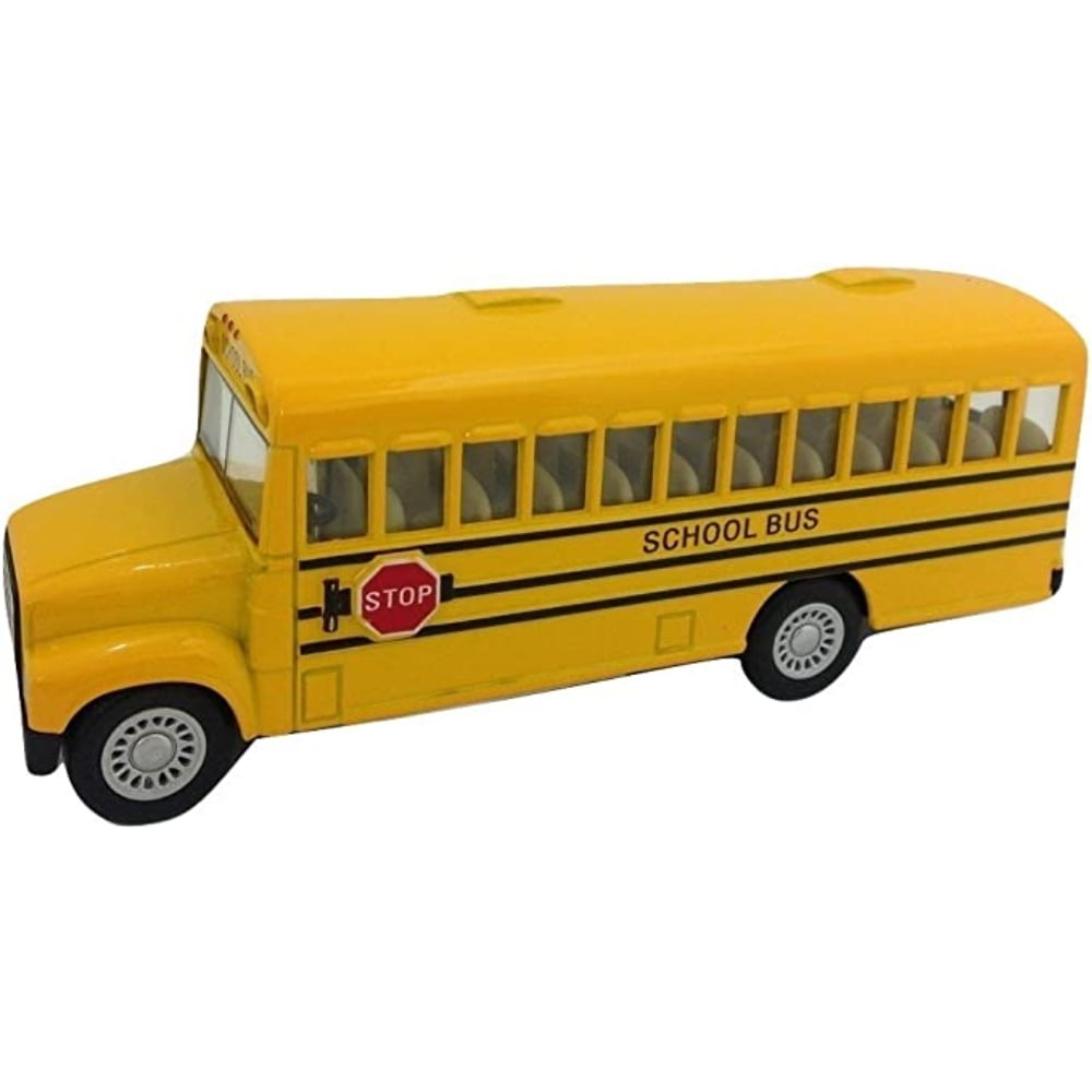 Diecast Friction School Bus - Pull Back 5 Inches Long Metal School Bus ...