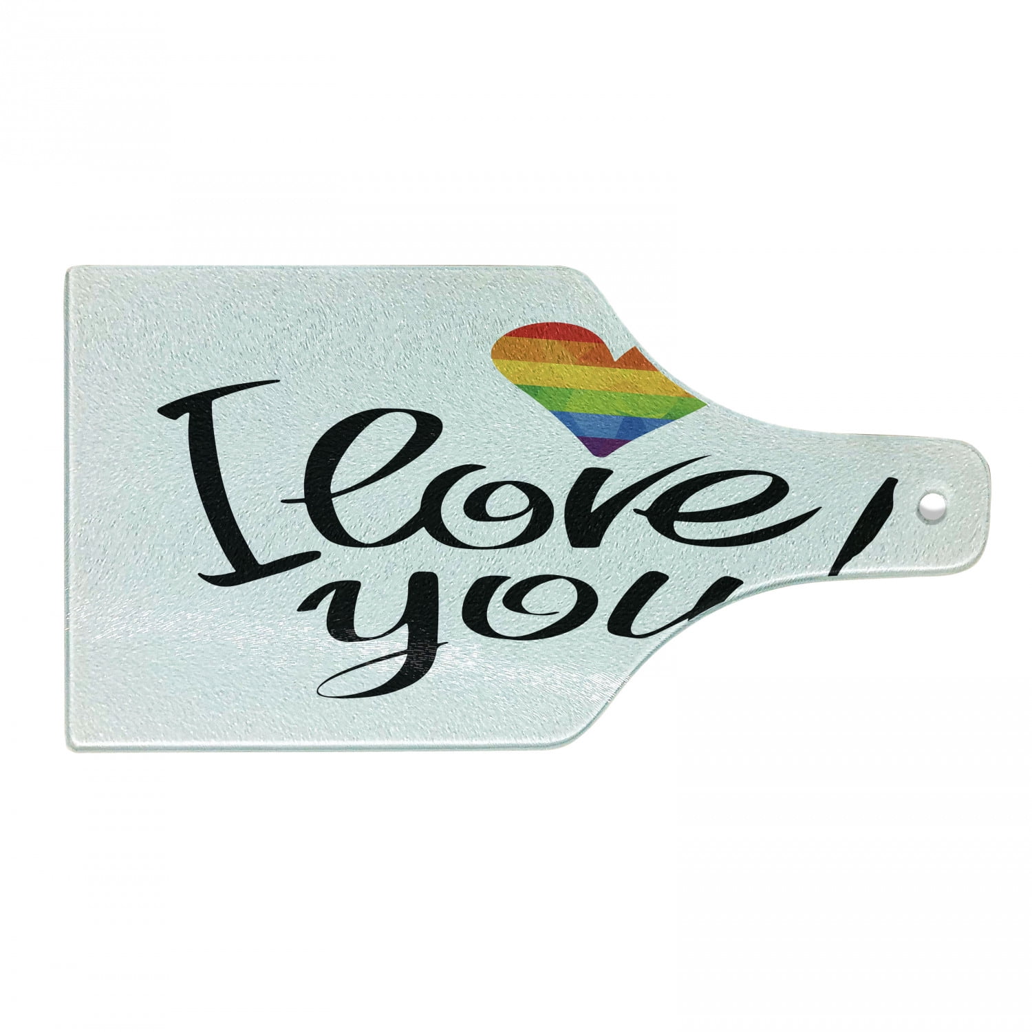 Pride Cutting Board, I Love You Letters Polygonal Effect Rainbow Color ...