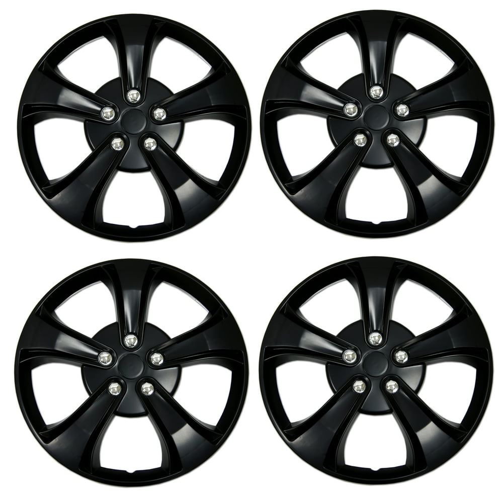 Set of 4 Matte Black Hubcaps 17" WSC3-616B17 - Hub Caps Wheel Skin ...