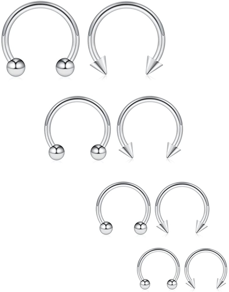Seamless Piercing Hoops - Pair of 16ga Cartilage, Nose, Rook, Daith ...