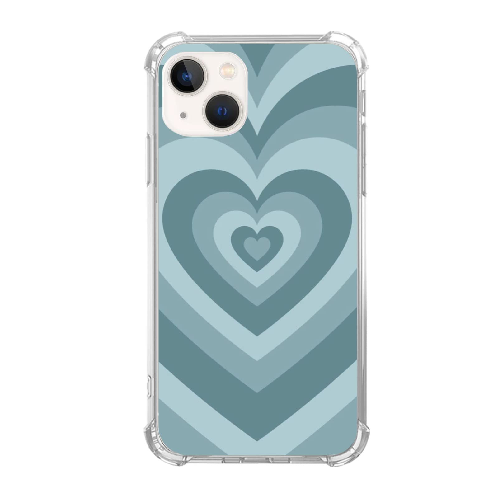 Blue Hearts Case for iPhone 13 Mini,Aesthetic Art Design TPU Shock ...