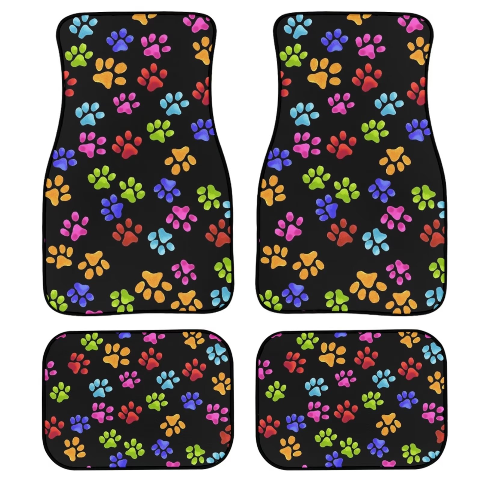 Renewold Hippie Dog Paw Car Floor Mats Set of 4, Non-Slip Car ...