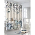 Blue Pumpkin Shower Curtain 36"W x 78"L Thanksgiving Plant Fall Linen ...