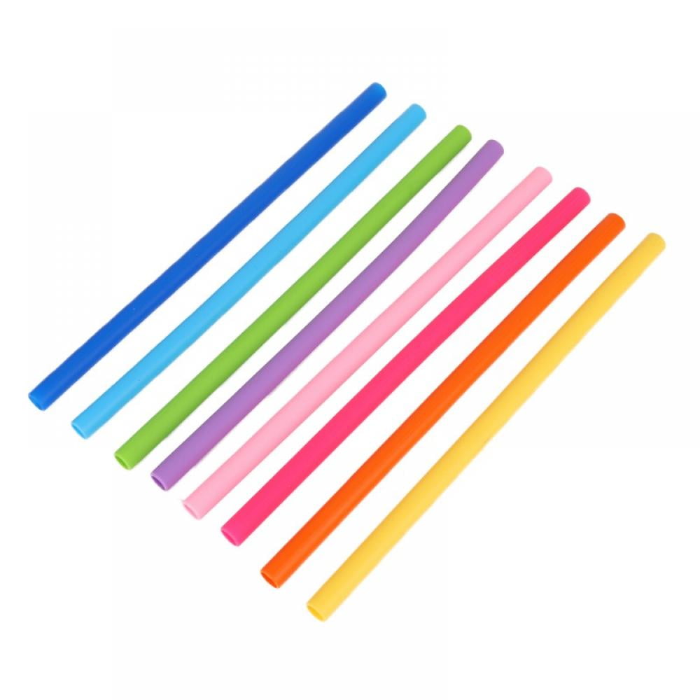 Reusable Silicone Drinking Straws Flexible Screw Thread Silicone ...