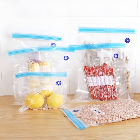 10-Pack Reusable Vacuum Food Storage Bags - BPA-Free, Various Sizes ...