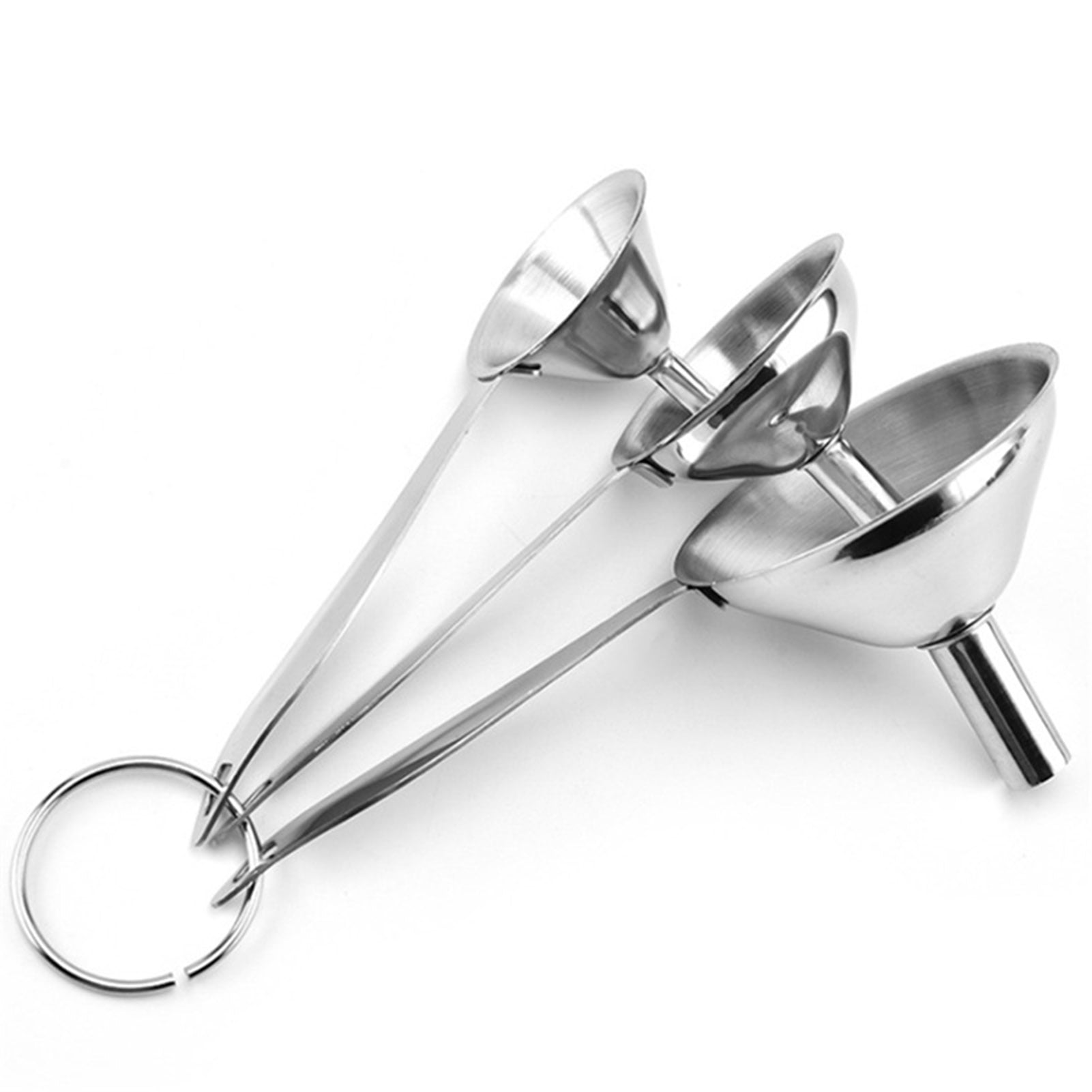 SPRING PARK 3Pcs/Set Stainless Steel Miniature Funnel with Narrow Stem ...