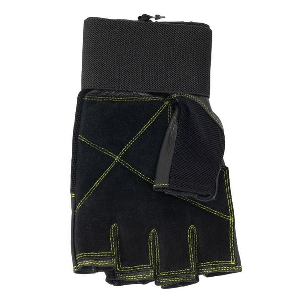GoZone PRO Weight Gloves – Wrist Wrap Style – L/XL – Black/Lime, With ...