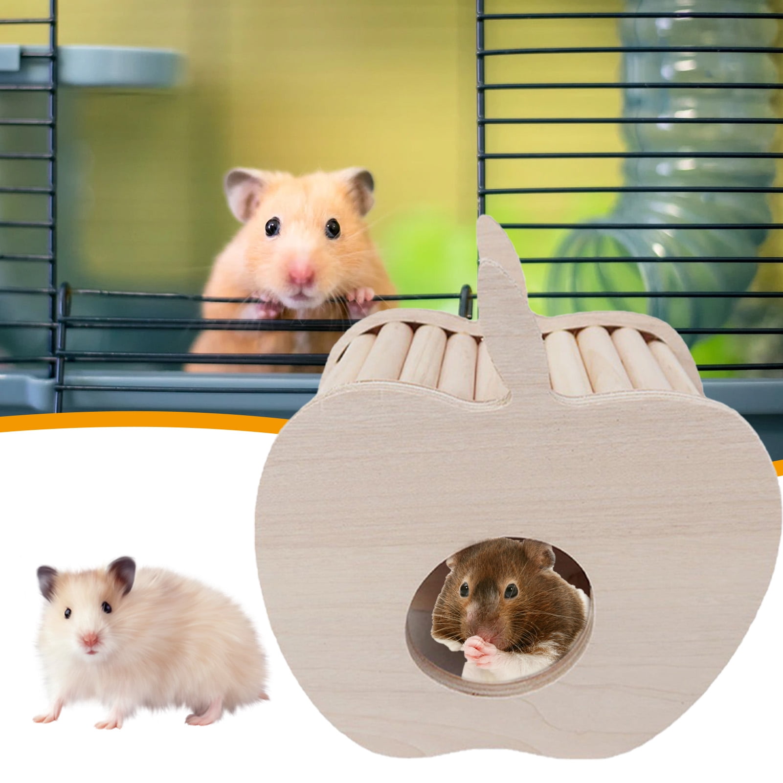 Walbest Hamster Ladder Toy Pet Landscaping Climbing Toy Natural Wood ...