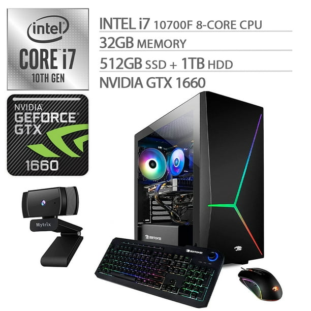 iBUYPOWER Slate 4 Gaming Desktop PC, Intel i7-10700F Octa-Core Up to 4 ...