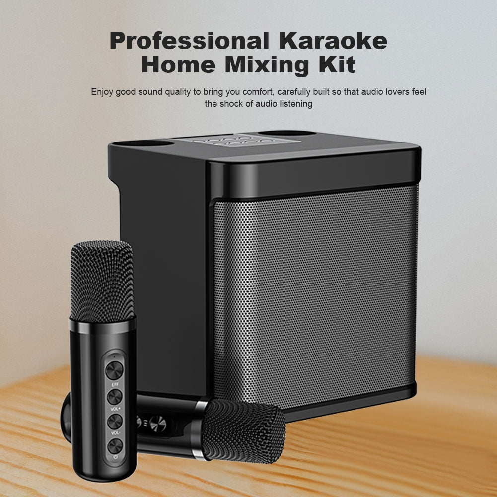 Karaoke Machine with 2 Wireless Microphones Singing Speaker 10W for ...