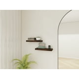 Mainstays Walnut 16.5" Wood Floating Shelves, Set of 2 - Walmart.com