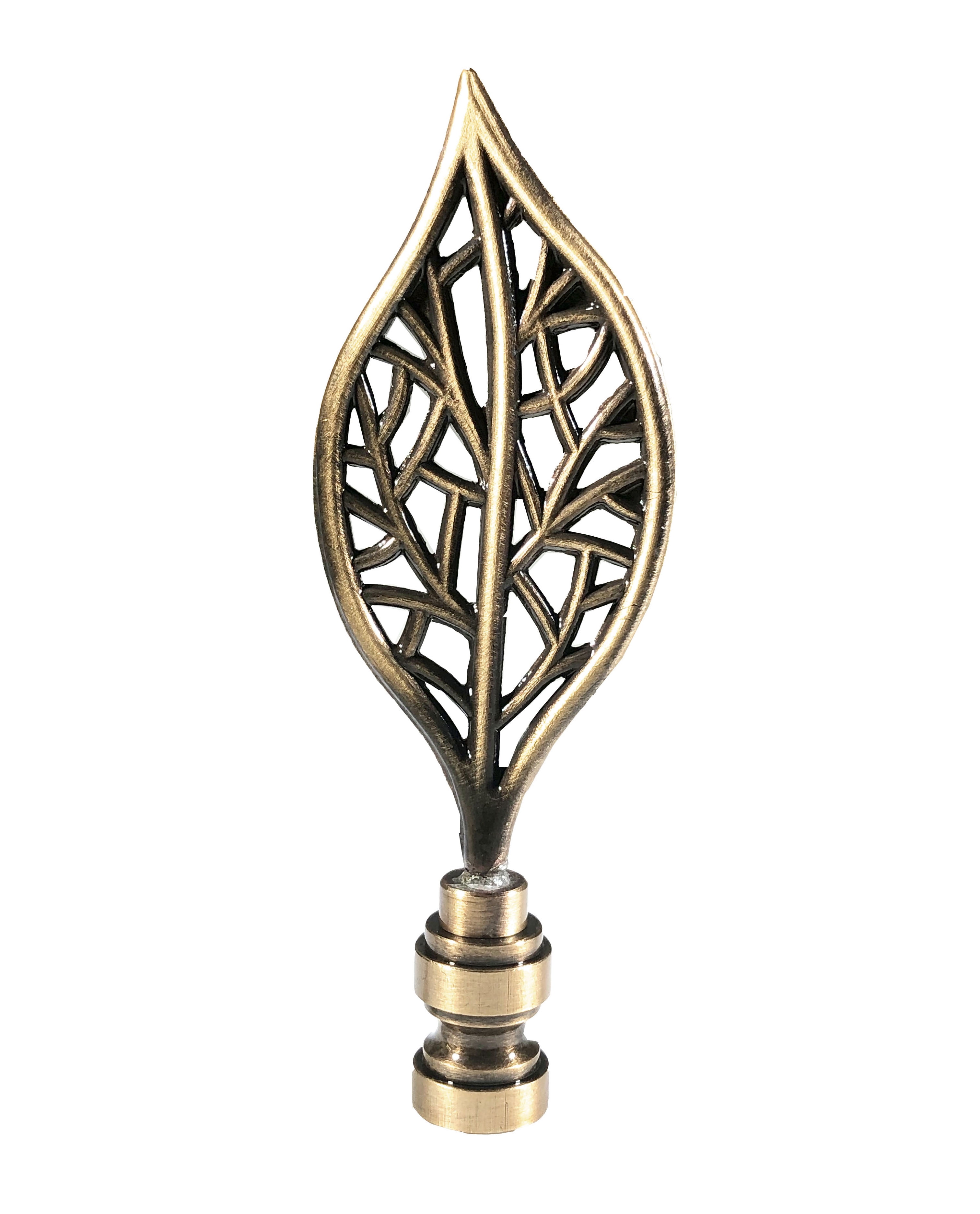 Royal Designs, Inc. Decorative Leaf Lamp Finial, F-5082AB-1, Antique ...