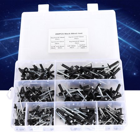 Black Blind Rivet Kit, Blind Rivet Kit 200pcs One Piece Casting ...