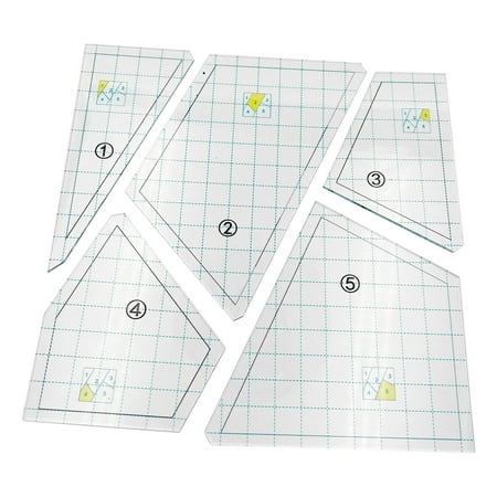 5 Pieces Quilting Template Set Frames Patchwork Ruler for Measure Tools ...