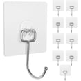 Adhesive Wall Hooks 10-Pack 60lb Heavy Duty - Waterproof Rustproof ...