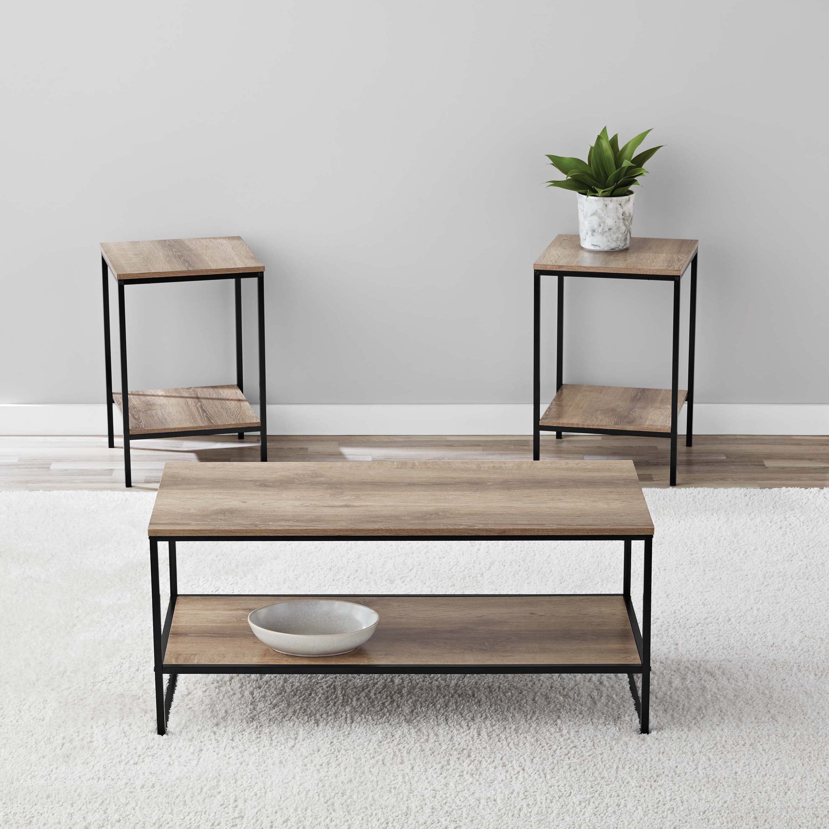 Mainstays Farmhouse Rectangle Coffee Table Rustic Weathered Oak Walmart