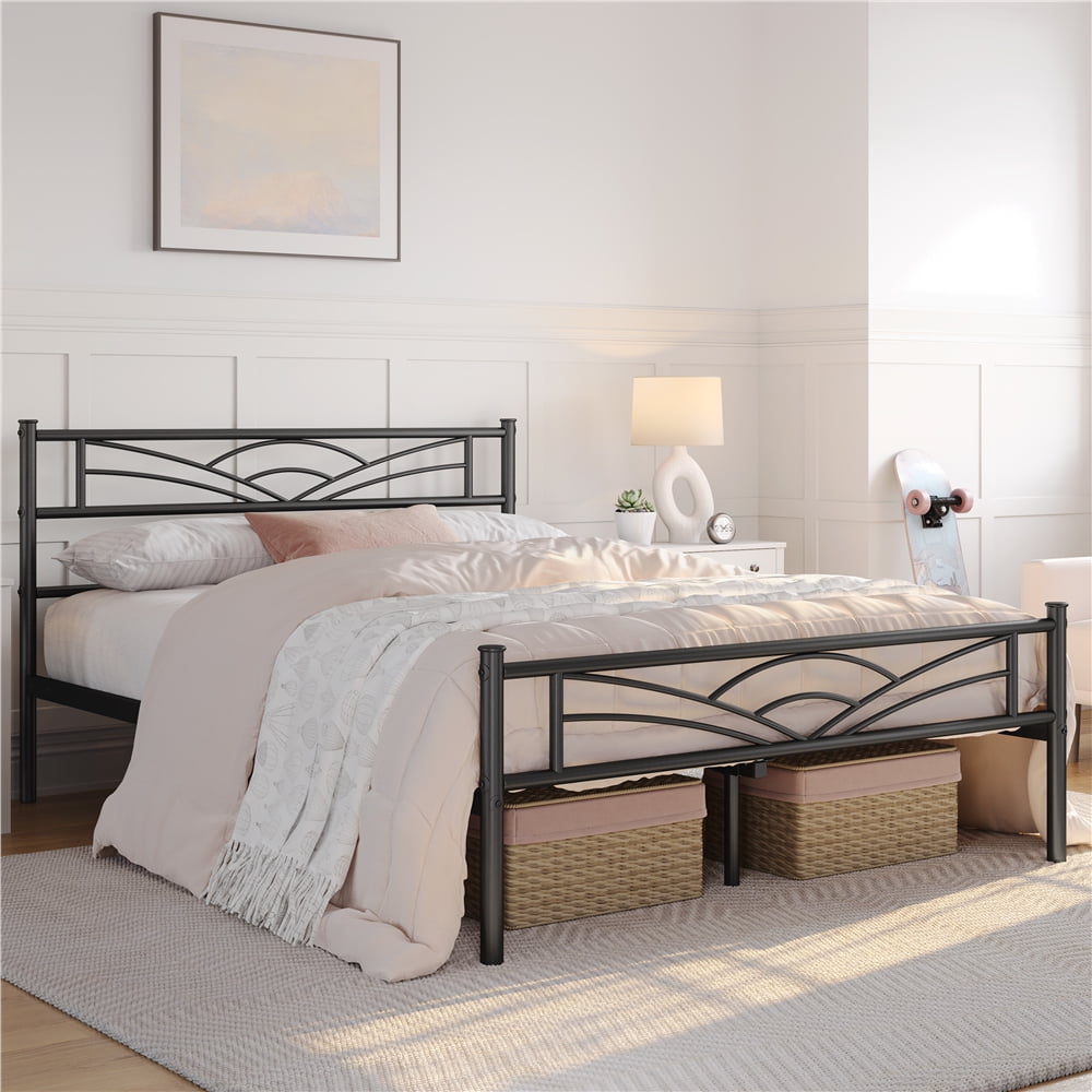 Click here for Yaheetech Metal Platform Bed With Cloud-Inspired D... prices