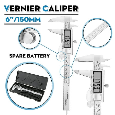 6'' 150mm LCD Digital Vernier Caliper Stainless Electronic Caliper ...