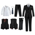 ETHAN Boys Suits 5 Piece Formal Suit Set Slim Fit Formal Dress Clothes ...