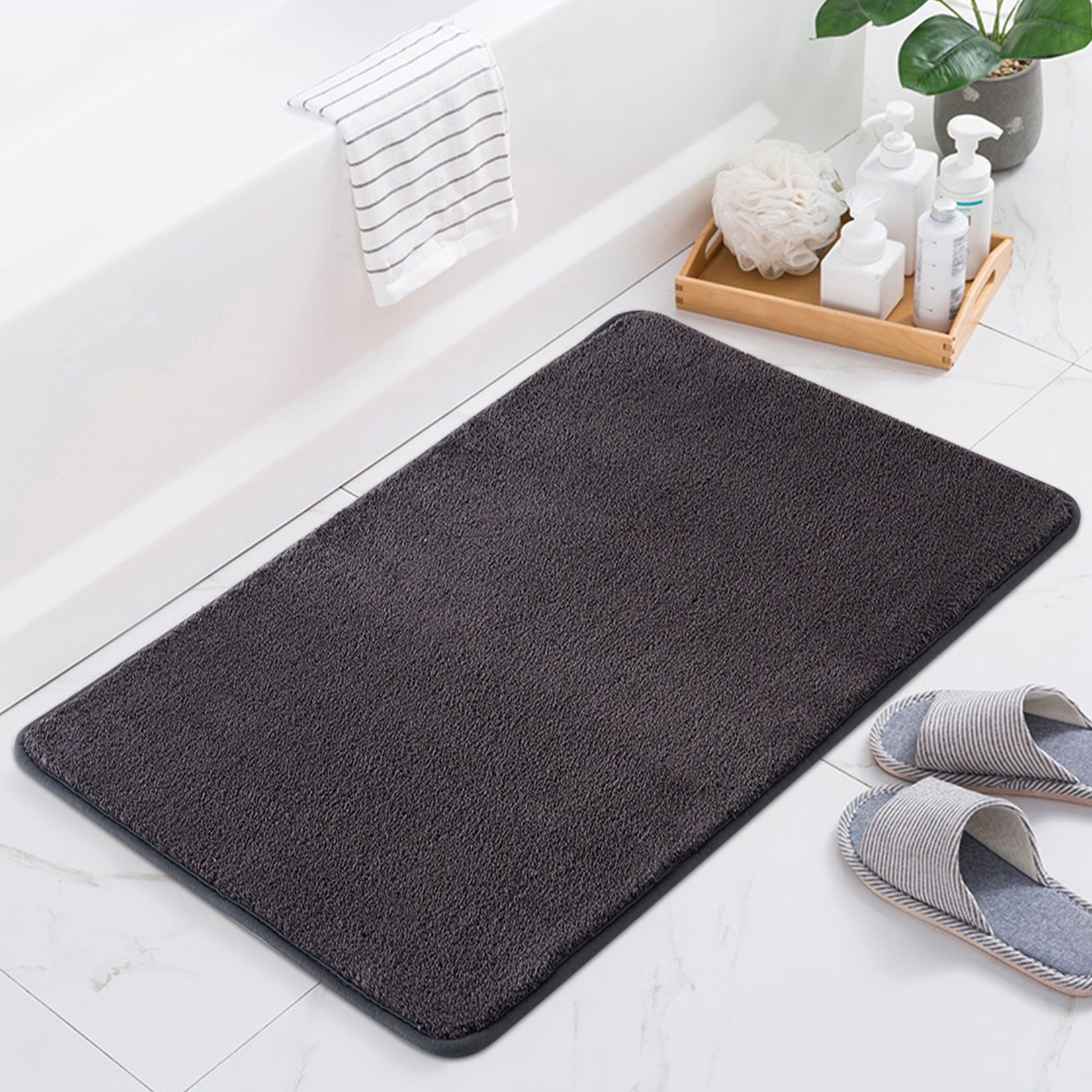 GlowSol Bath Rugs 17"x24" Washable Shaggy Small Bathroom Rug and Mats ...
