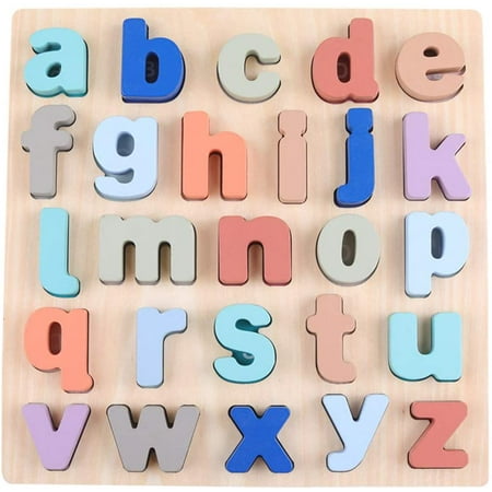 Fortunenine Wooden Alphabet Puzzle ABC Letters Peg Board Kids Toddlers ...
