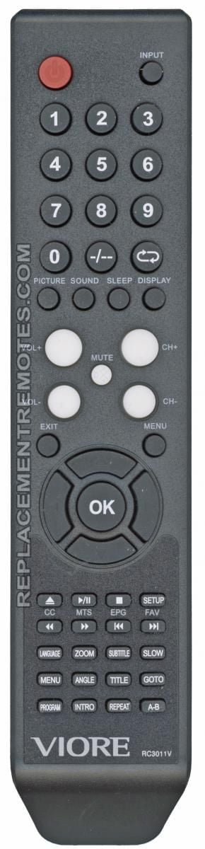 VIORE RC3011V (p/n: 118020196) TV/DVD Combo Remote Control (new ...