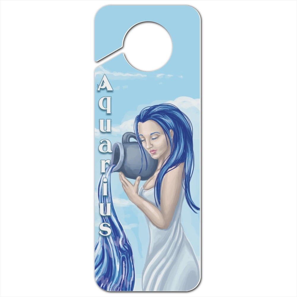 Aquarius Water-Bearer Zodiac Horoscope Plastic Door Knob Hanger Sign - Walmart.com