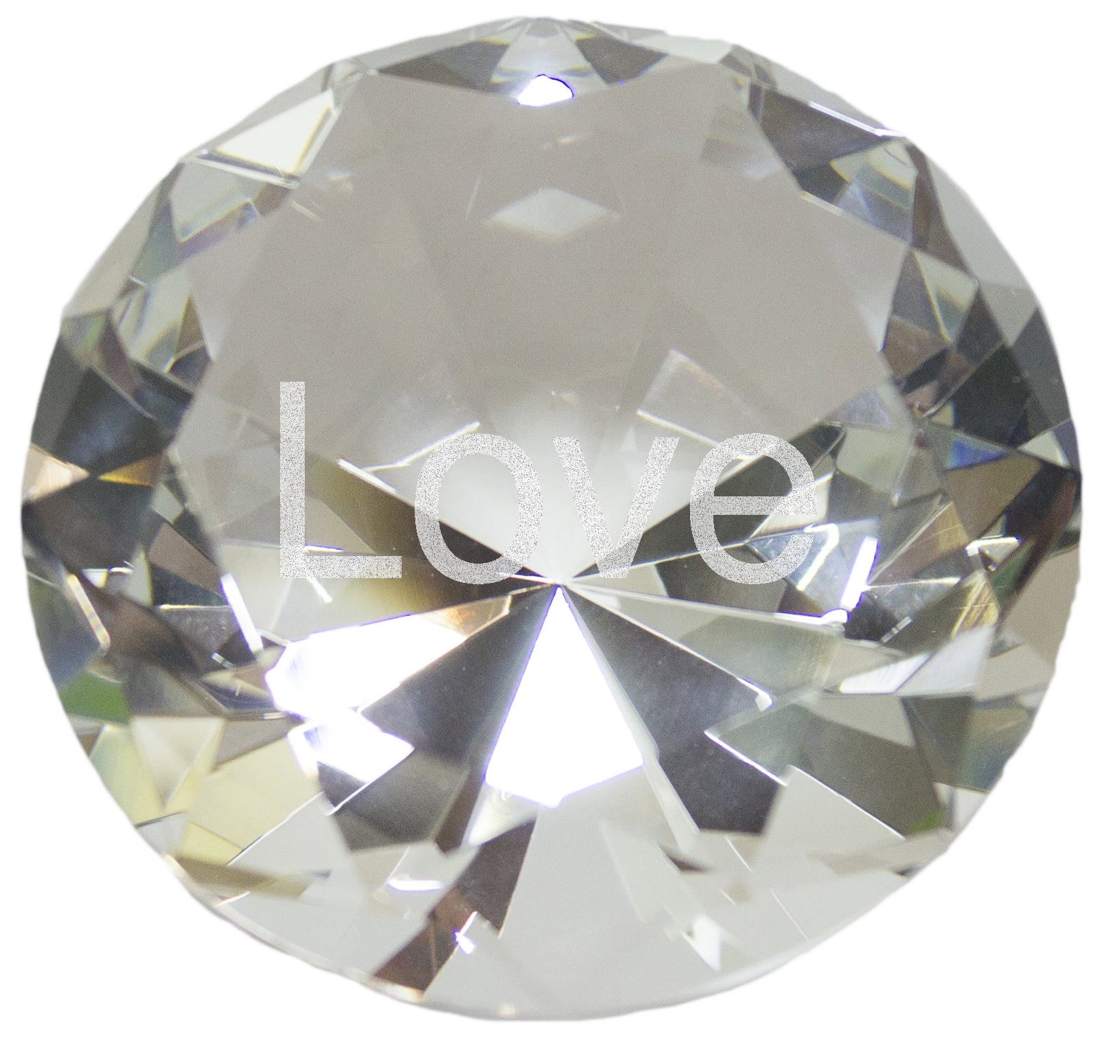 1.5 Inch Large Inspirational Message Round Cut Jewel Paperweight - Love ...