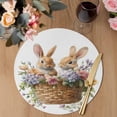Bunny Spring Easter Round 13 Inch Placemats Set of 2, Colorful Floral ...