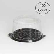 Pactiv PWP APET Plastic Cake Container Black/Clear, 7.75" Diameter ...