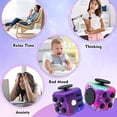 Fidget Toy Cube, 6 Sided Stress Relief & Focus Toy for Adults, 2 Pack ...