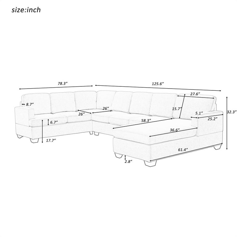 Modern Sectional Sofa Dimensions