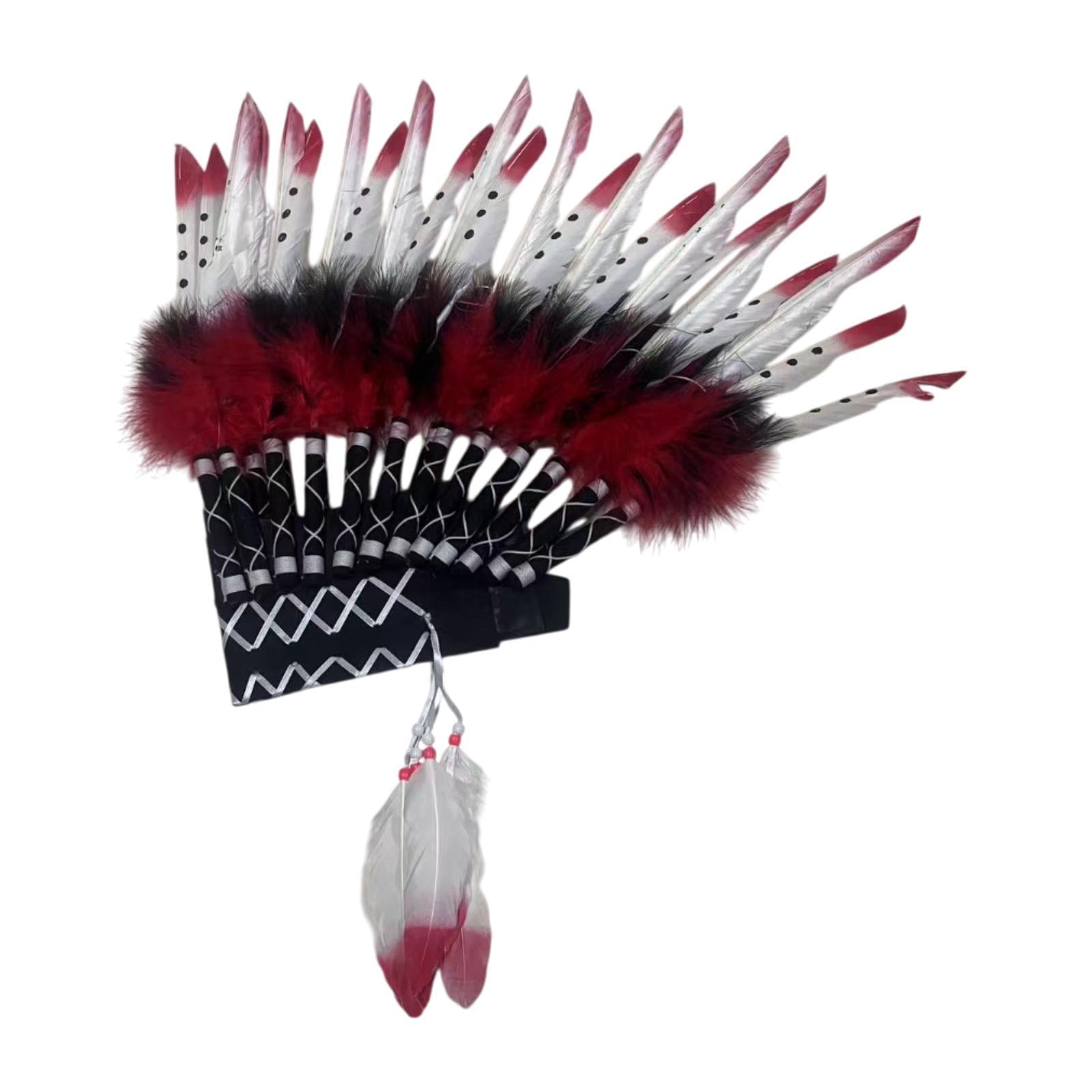 Jefe de la cabeza de la cabeza del sombrero indio tocado de plumas ...